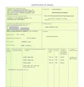 什么是CHAFTA COO（中澳产地证）？如何办理？ – 中国出口国际物流运输服务